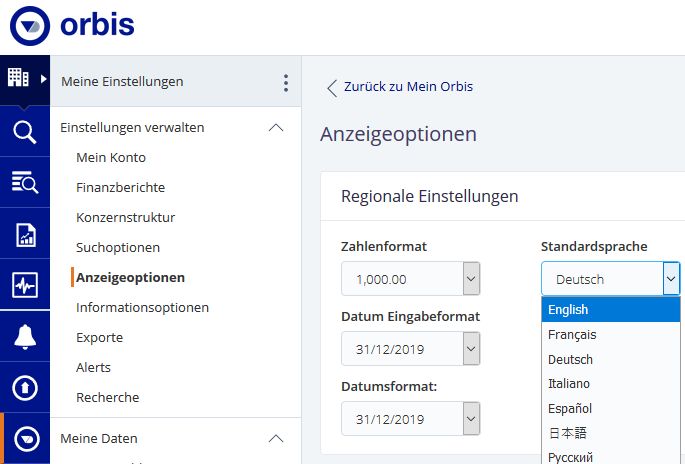 Orbis Europe (Bureau van Dijk - Moody's Analytics) - Info - Datenbanken
